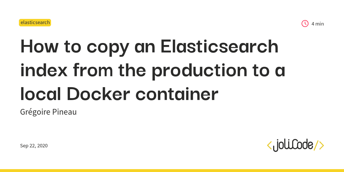 How To Copy An Elasticsearch Index From The Production To A Local