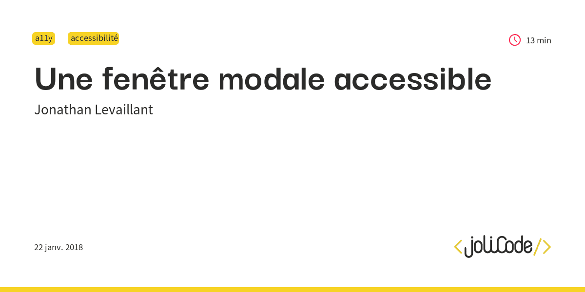 Une fenêtre modale accessible - JoliCode