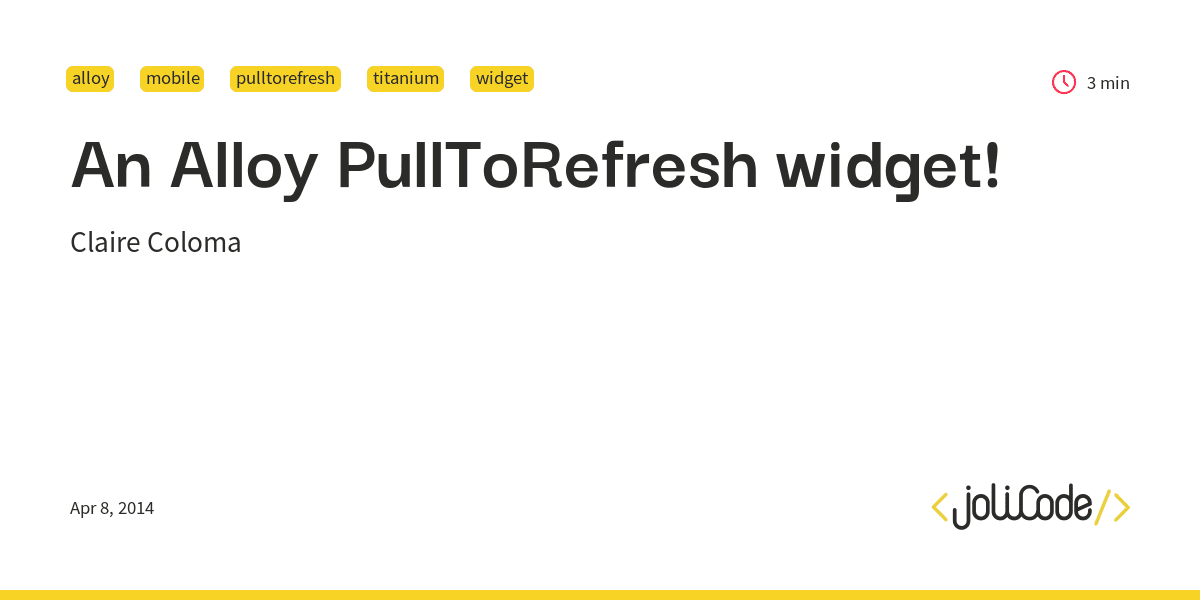 An Alloy PullToRefresh widget! - JoliCode