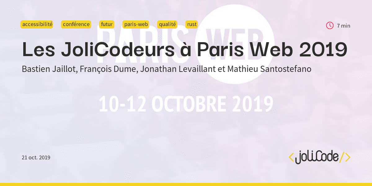 Les JoliCodeurs à Paris Web 2019 - JoliCode