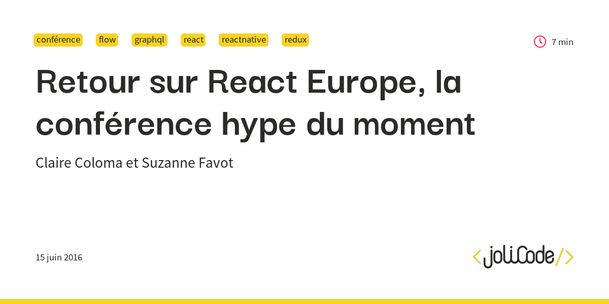 Retour sur React Europe, la conférence hype du moment - JoliCode