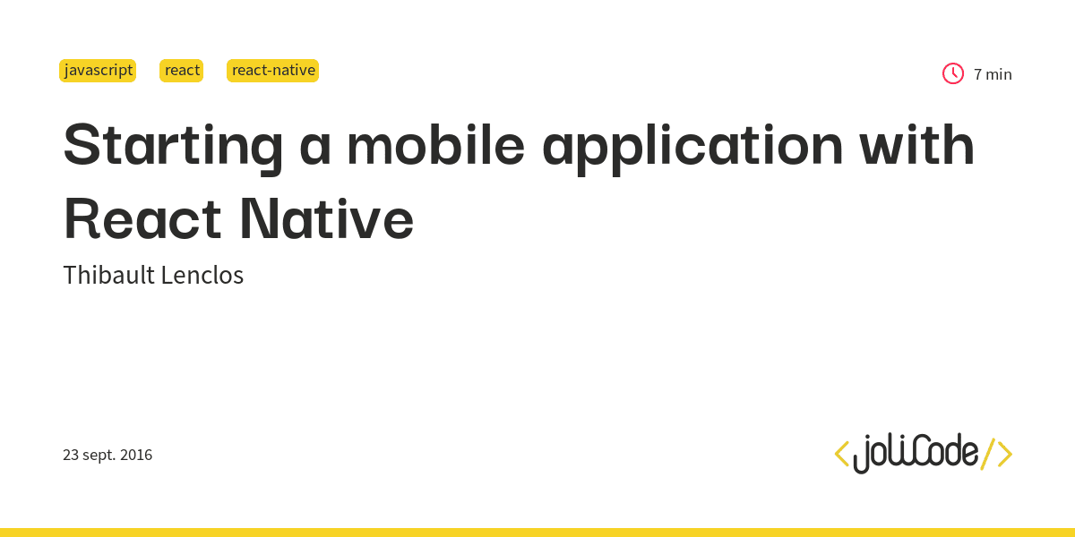 Starting A Mobile Application With React Native Jolicode 7162