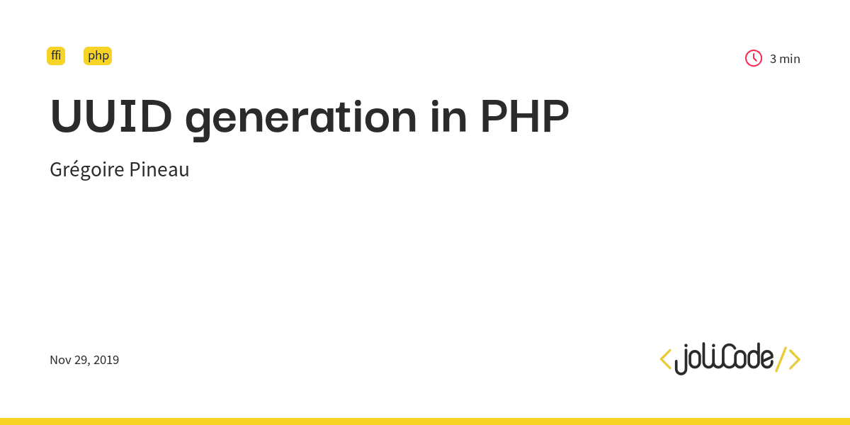 UUID generation in PHP - JoliCode